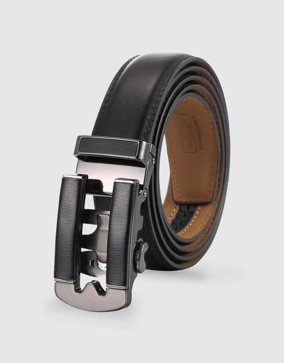 Magnet Leather Ratchet Belt Black Mio Marino