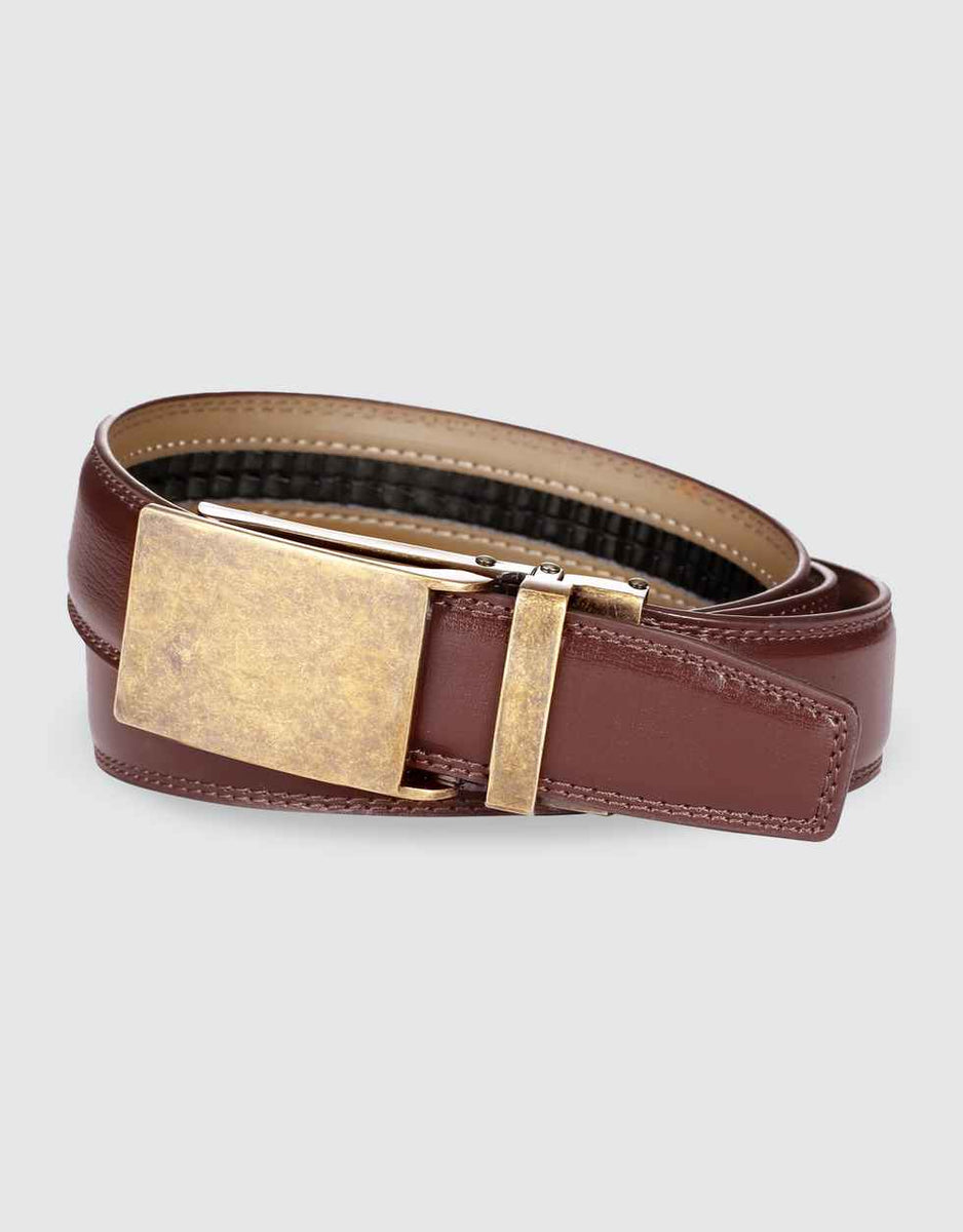 Men's Leather Belts | Aureate Linxx Rachet Belt in Brown | Shop Now ...