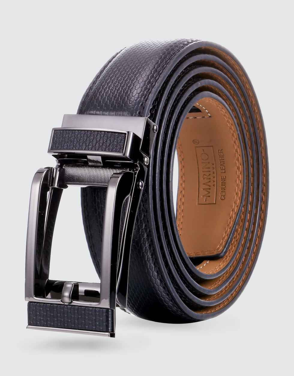 Trimmed Linxx Men's Rachet Belt With Open Linxx Leather Buckle-Deep ...