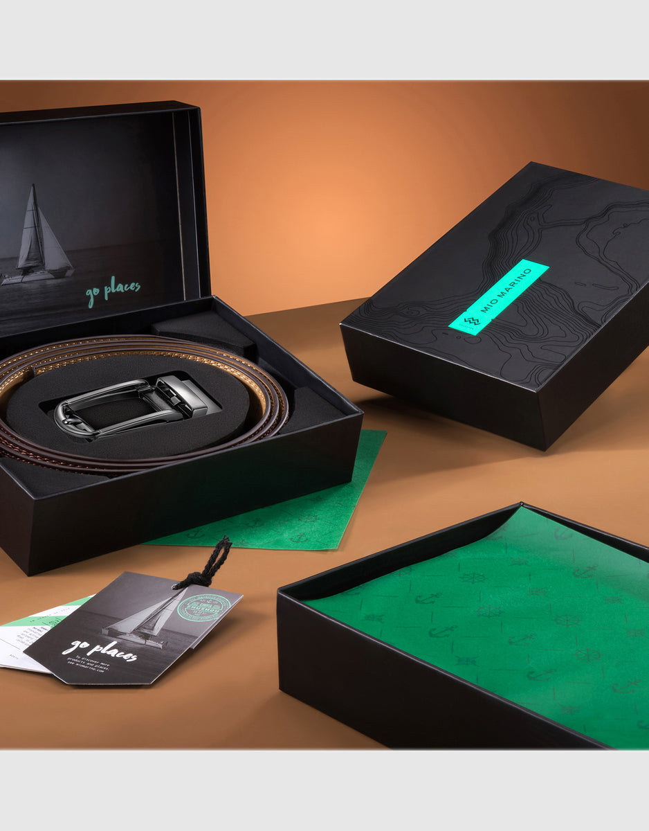 Men's Classic Buckle Leather 2 Pack Linxx Ratchet Belt– Mio Marino