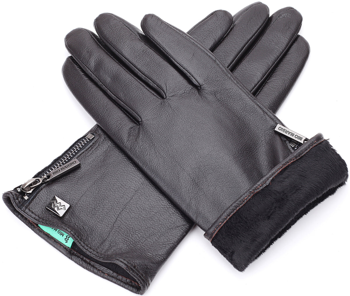 Wristed Zipper Nappa Leather Gloves-Umber– Mio Marino