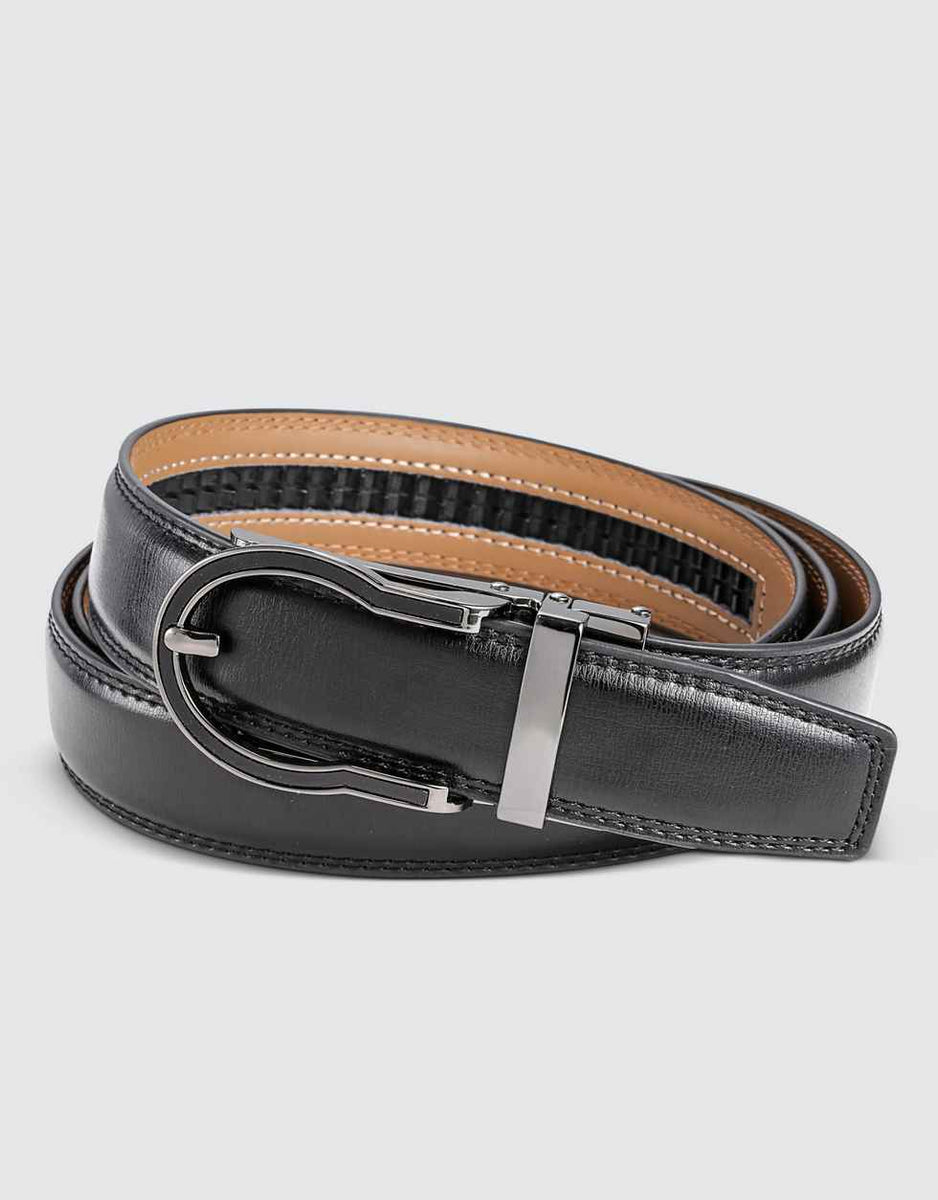 Men's Leather Belts | Arch Leather Linxx Rachet Belt in Deep Charcoal ...