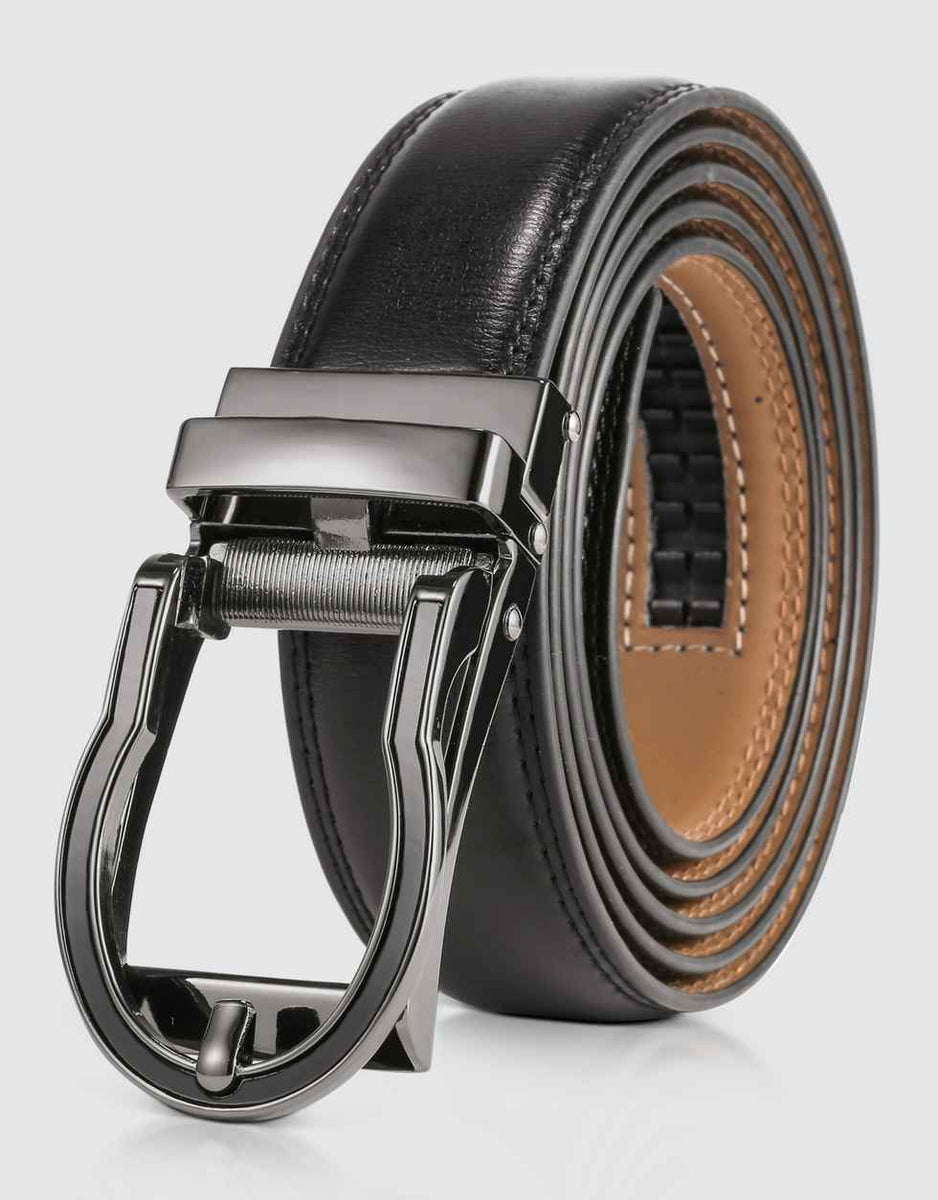 Men's Leather Belts | Arch Leather Linxx Rachet Belt in Deep Charcoal ...