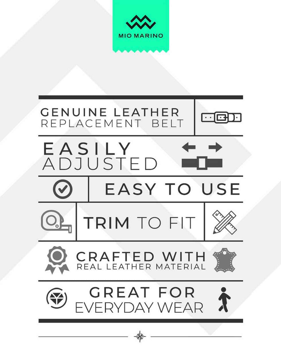 Leather Ratchet Belt Strap Replacement - Tan/Black– Mio Marino