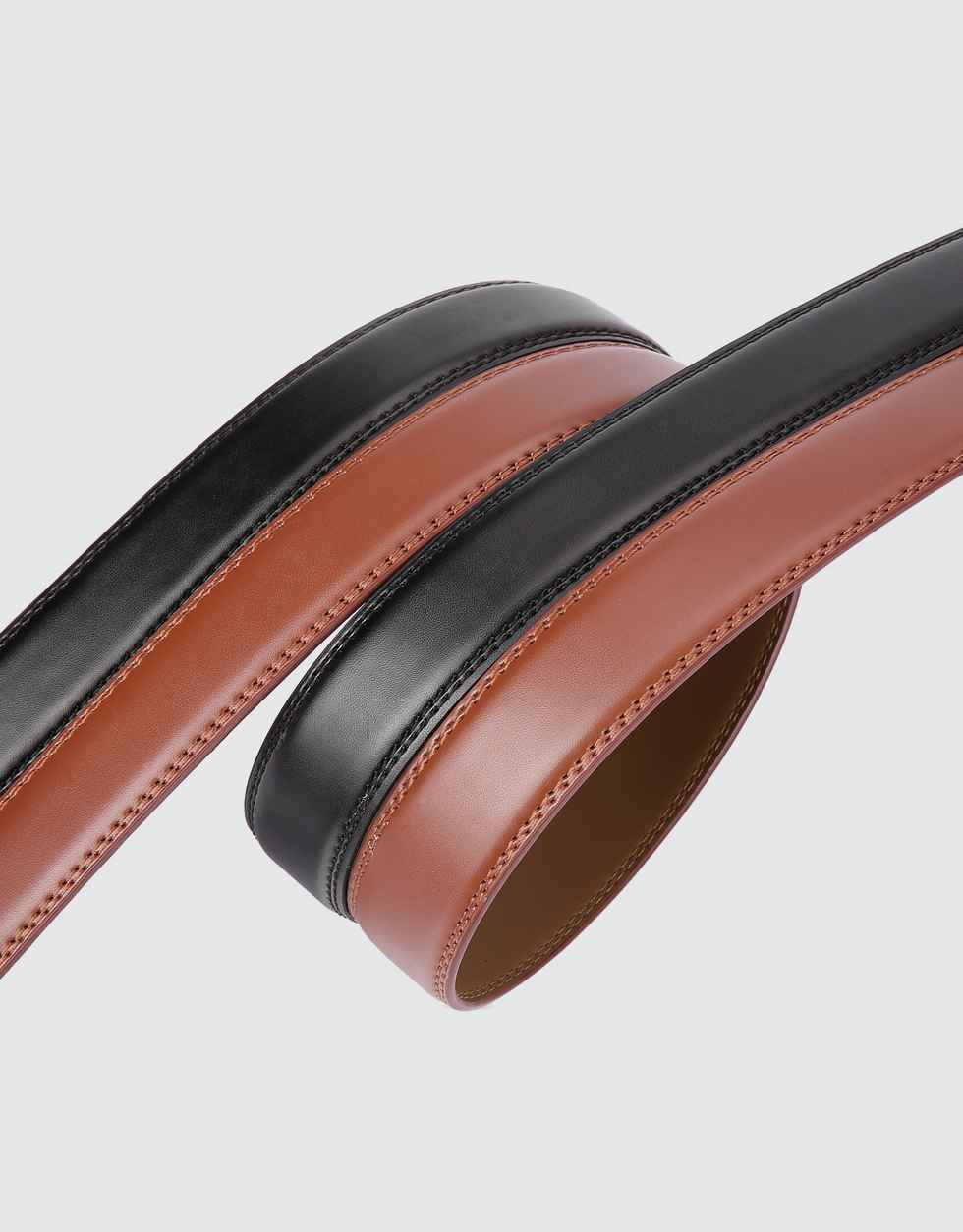 Leather Ratchet Belt Strap Replacement - Tan/Black– Mio Marino
